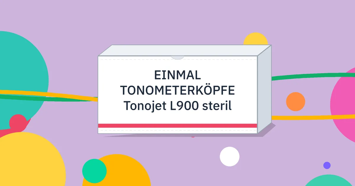 Symbolbild: Packung mit der Aufschrift EINMAL TONOMETERKÖPFE Tonojet L900 steril (PZN 10408529) – Verfügbarkeit und Bezug in Apotheken in Frankfurt am Main