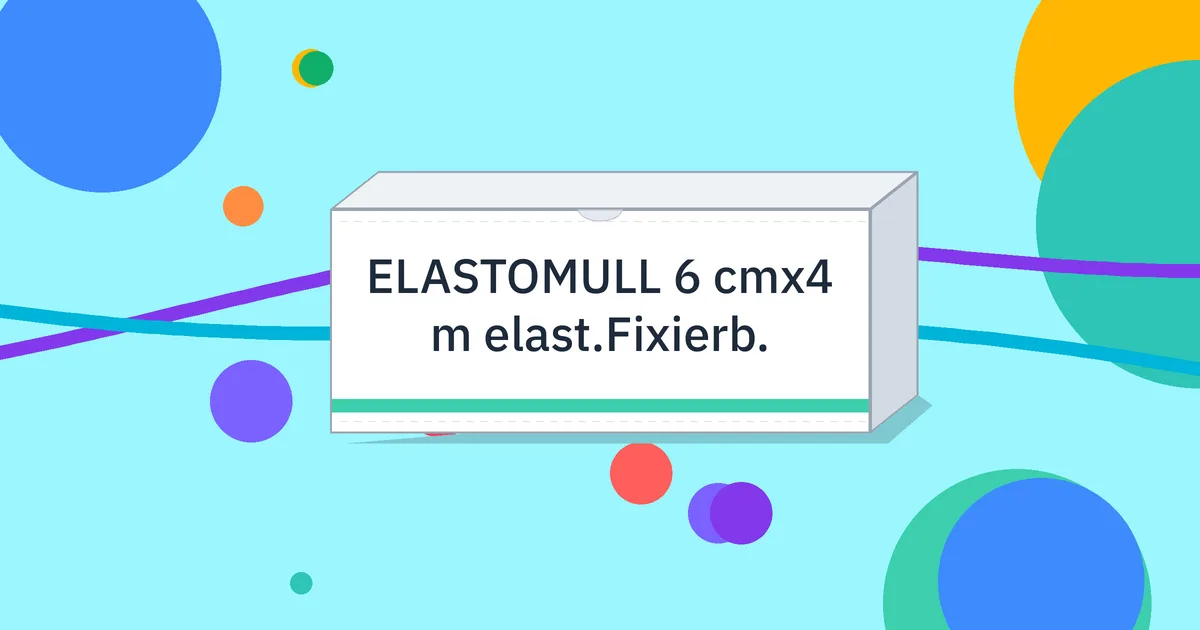 Symbolbild: Packung mit der Aufschrift ELASTOMULL 6 cmx4 m elast.Fixierb. (PZN 14407202) – Verfügbarkeit und Bezug in Apotheken in Frankfurt am Main
