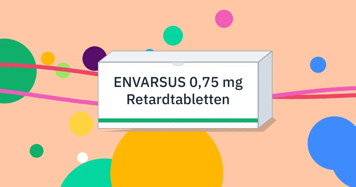 Symbolbild: Packung mit der Aufschrift ENVARSUS 0,75 mg Retardtabletten (PZN 13859184) – Verfügbarkeit und Bezug in Apotheken in Frankfurt am Main