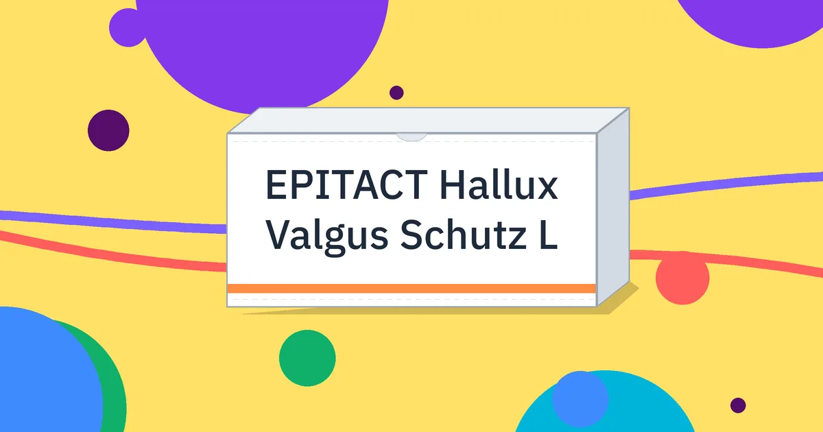 Symbolbild: Packung mit der Aufschrift EPITACT Hallux Valgus Schutz L (PZN 15885493) – Verfügbarkeit und Bezug in Apotheken in Frankfurt am Main
