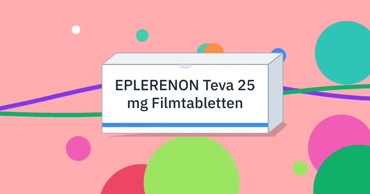 Symbolbild: Packung mit der Aufschrift EPLERENON Teva 25 mg Filmtabletten (PZN 18783089) – Verfügbarkeit und Bezug in Apotheken in Frankfurt am Main