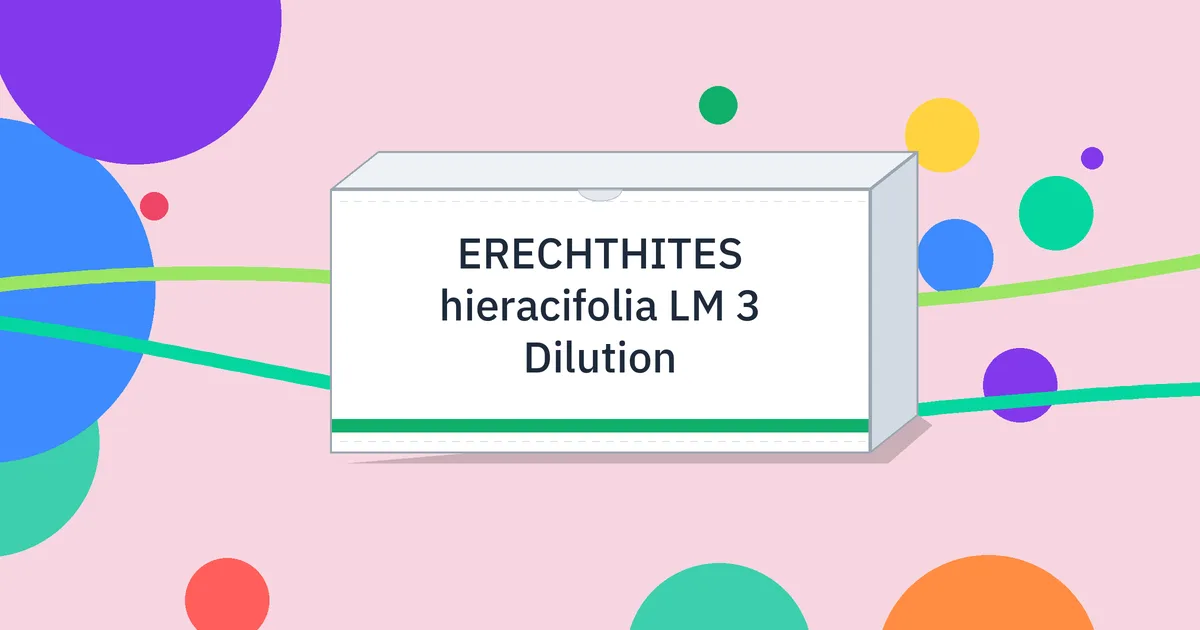 Symbolbild: Packung mit der Aufschrift ERECHTHITES hieracifolia LM 3 Dilution (PZN 13474248) – Verfügbarkeit und Bezug in Apotheken in Frankfurt am Main
