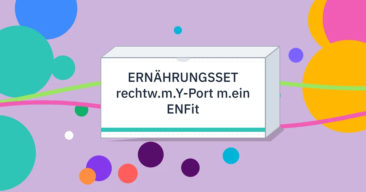 Symbolbild: Packung mit der Aufschrift ERNÄHRUNGSSET rechtw.m.Y-Port m.ein ENFit (PZN 14345263) – Verfügbarkeit und Bezug in Apotheken in Frankfurt am Main