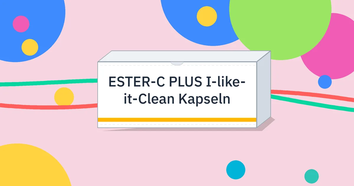 Symbolbild: Packung mit der Aufschrift ESTER-C PLUS I-like-it-Clean Kapseln (PZN 19062972) – Verfügbarkeit und Bezug in Apotheken in Frankfurt am Main