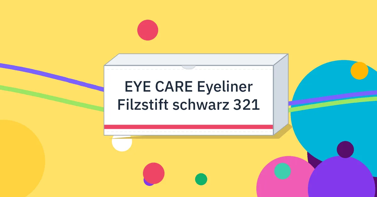Symbolbild: Packung mit der Aufschrift EYE CARE Eyeliner Filzstift schwarz 321 (PZN 09264114) – Verfügbarkeit und Bezug in Apotheken in Frankfurt am Main