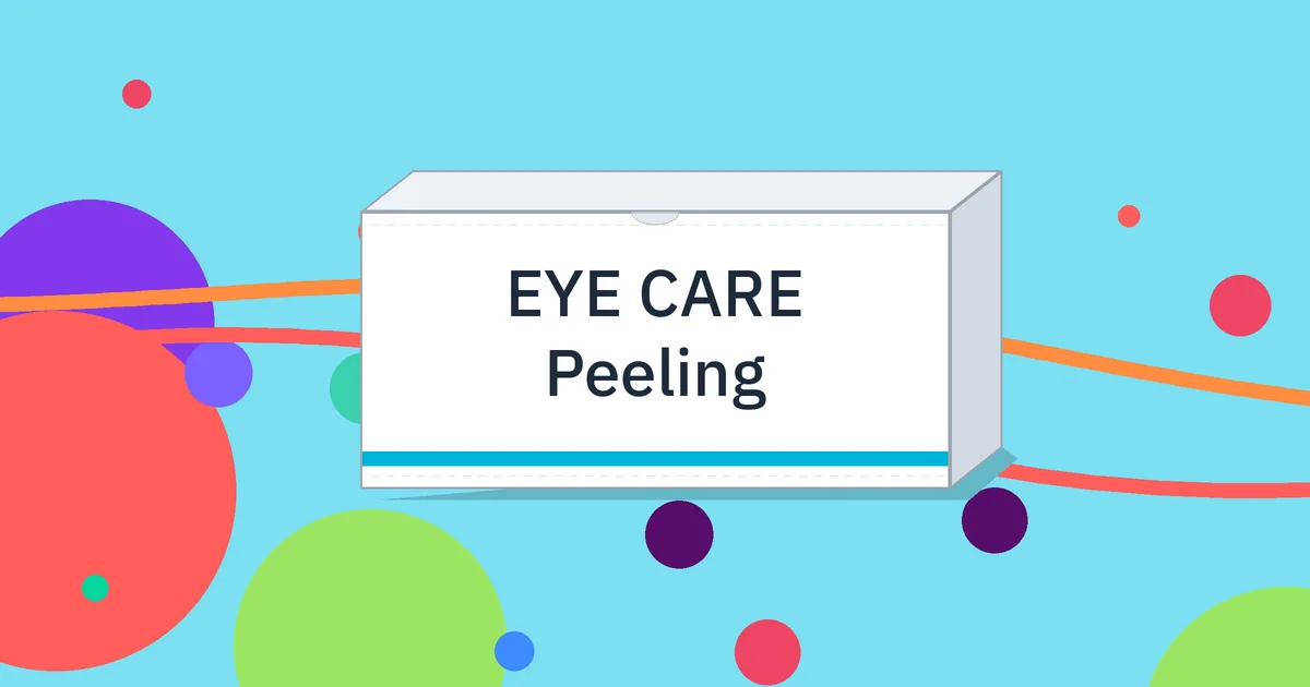 Symbolbild: Packung mit der Aufschrift EYE CARE Peeling (PZN 01452307) – Verfügbarkeit und Bezug in Apotheken in Frankfurt am Main