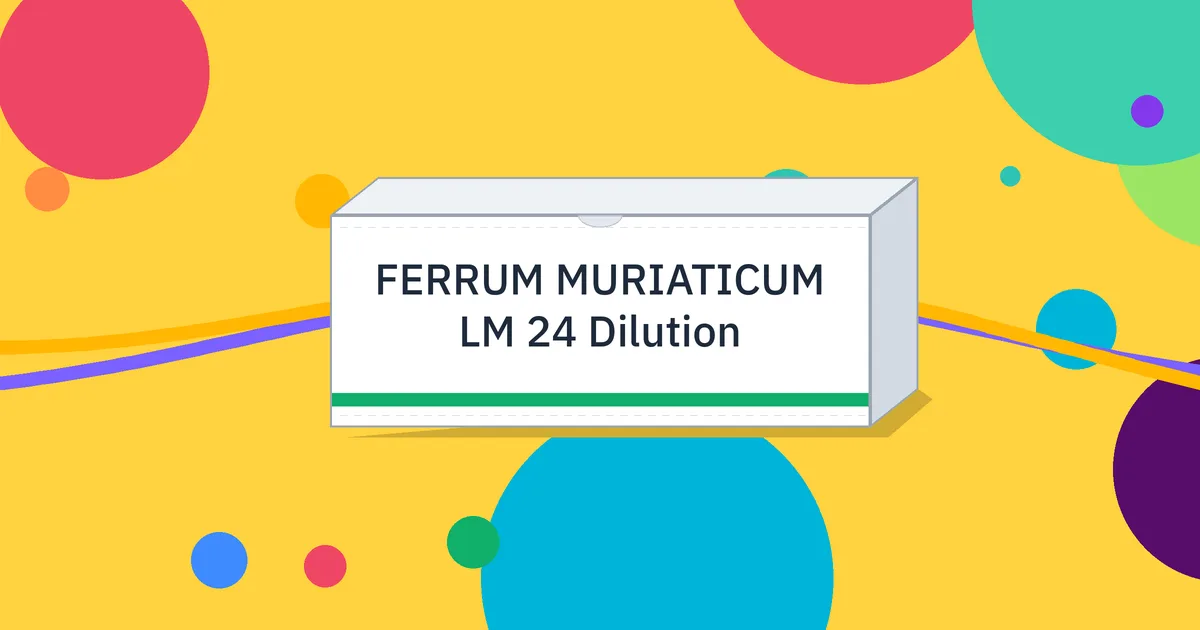 Symbolbild: Packung mit der Aufschrift FERRUM MURIATICUM LM 24 Dilution (PZN 12850896) – Verfügbarkeit und Bezug in Apotheken in Frankfurt am Main