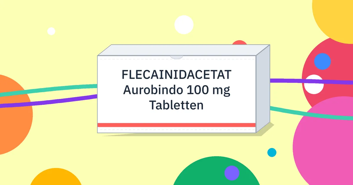 Symbolbild: Packung mit der Aufschrift FLECAINIDACETAT Aurobindo 100 mg Tabletten (PZN 03337094) – Verfügbarkeit und Bezug in Apotheken in Frankfurt am Main