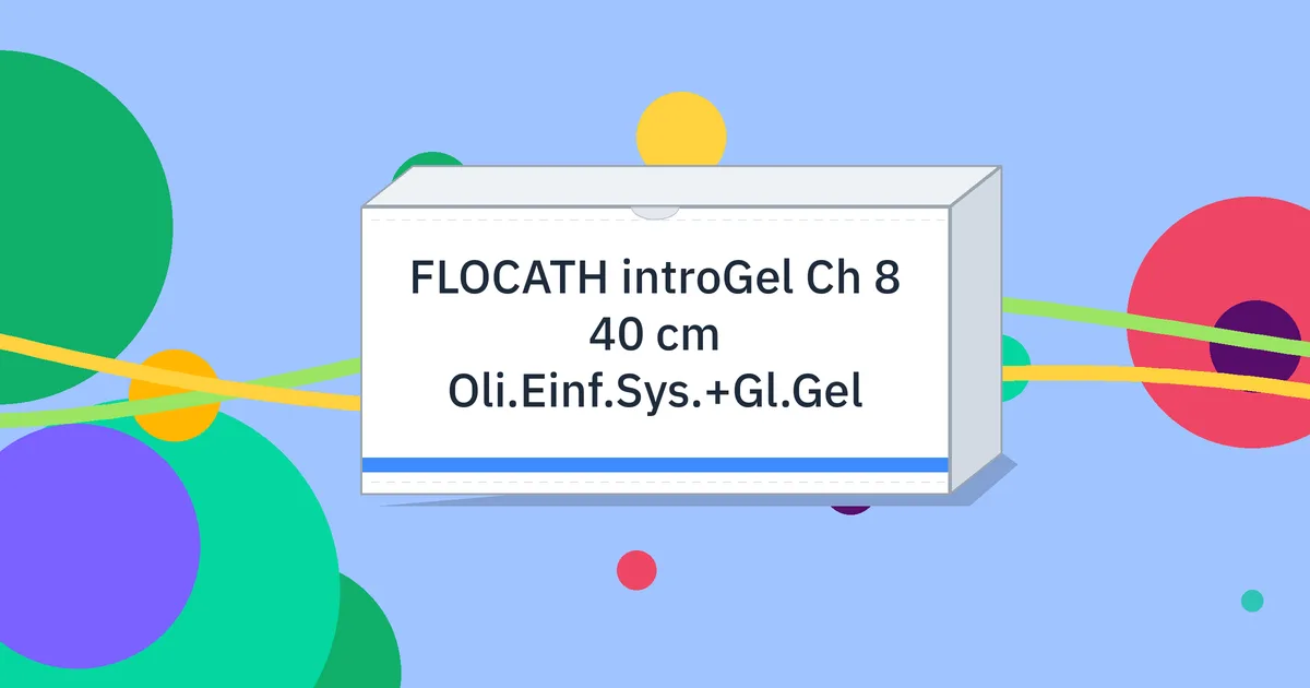 Symbolbild: Packung mit der Aufschrift FLOCATH introGel Ch 8 40 cm Oli.Einf.Sys.+Gl.Gel (PZN 05018938) – Verfügbarkeit und Bezug in Apotheken in Frankfurt am Main