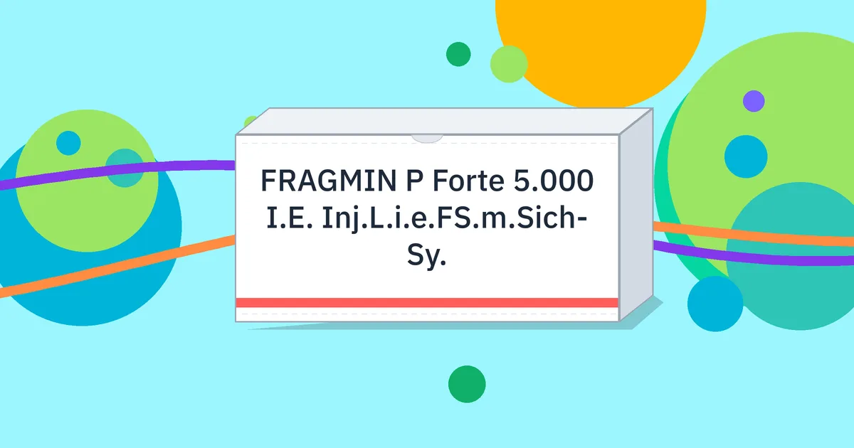 Symbolbild: Packung mit der Aufschrift FRAGMIN P Forte 5.000 I.E. Inj.L.i.e.FS.m.Sich-Sy. (PZN 10756957) – Verfügbarkeit und Bezug in Apotheken in Frankfurt am Main