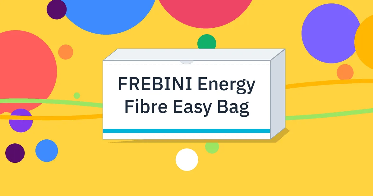 Symbolbild: Packung mit der Aufschrift FREBINI Energy Fibre Easy Bag (PZN 01554551) – Verfügbarkeit und Bezug in Apotheken in Frankfurt am Main