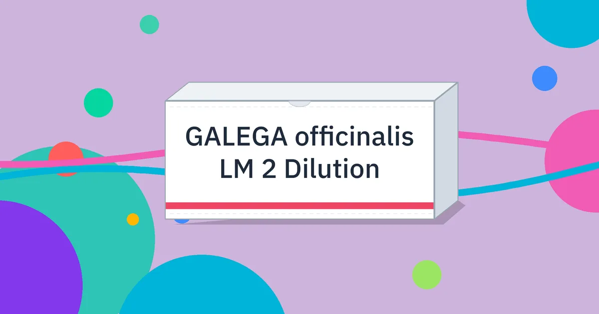Symbolbild: Packung mit der Aufschrift GALEGA officinalis LM 2 Dilution (PZN 13495629) – Verfügbarkeit und Bezug in Apotheken in Frankfurt am Main