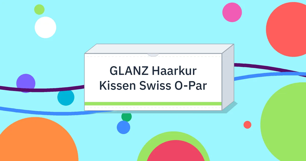 Symbolbild: Packung mit der Aufschrift GLANZ Haarkur Kissen Swiss O-Par (PZN 10134859) – Verfügbarkeit und Bezug in Apotheken in Frankfurt am Main