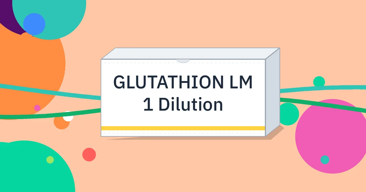 Symbolbild: Packung mit der Aufschrift GLUTATHION LM 1 Dilution (PZN 12879747) – Verfügbarkeit und Bezug in Apotheken in Frankfurt am Main