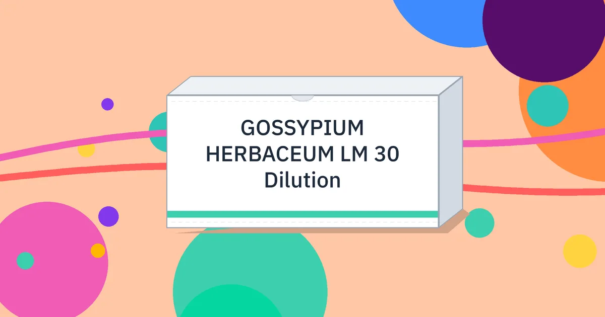 Symbolbild: Packung mit der Aufschrift GOSSYPIUM HERBACEUM LM 30 Dilution (PZN 13545801) – Verfügbarkeit und Bezug in Apotheken in Frankfurt am Main