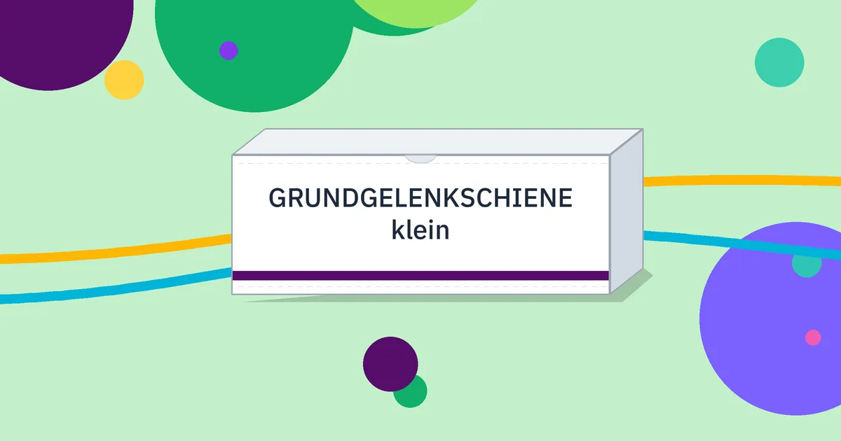 Symbolbild: Packung mit der Aufschrift GRUNDGELENKSCHIENE klein (PZN 02072038) – Verfügbarkeit und Bezug in Apotheken in Frankfurt am Main