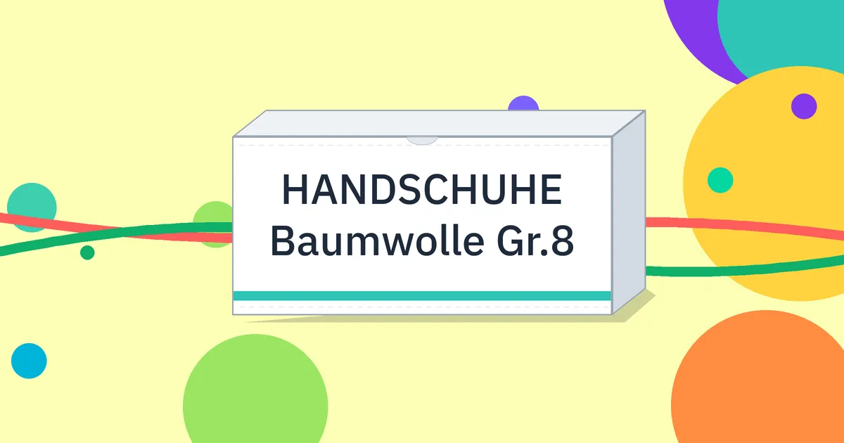 Symbolbild: Packung mit der Aufschrift HANDSCHUHE Baumwolle Gr.8 (PZN 02770699) – Verfügbarkeit und Bezug in Apotheken in Frankfurt am Main