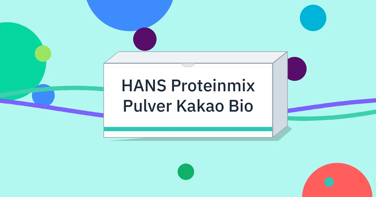 Symbolbild: Packung mit der Aufschrift HANS Proteinmix Pulver Kakao Bio (PZN 17421562) – Verfügbarkeit und Bezug in Apotheken in Frankfurt am Main