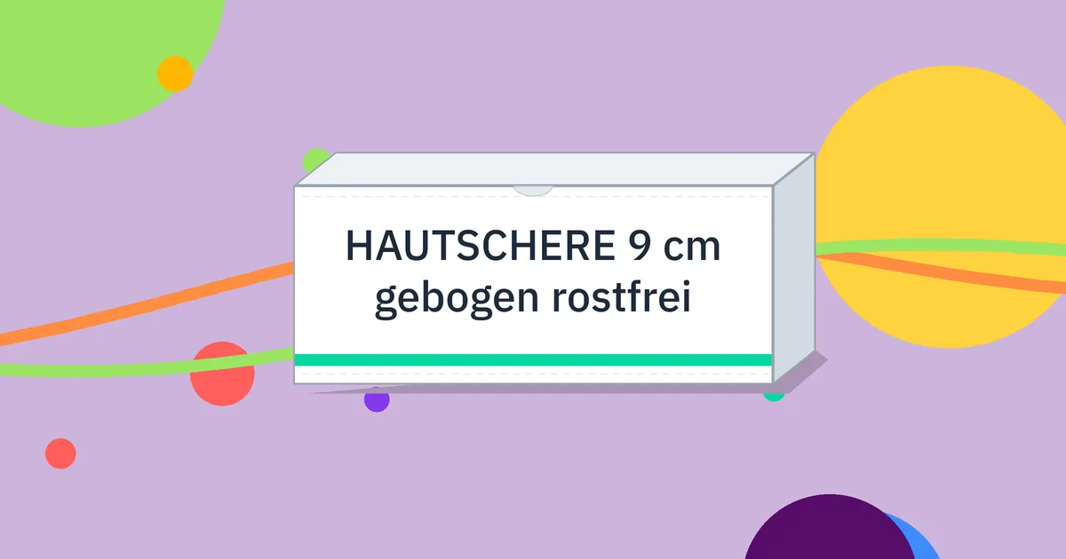 Symbolbild: Packung mit der Aufschrift HAUTSCHERE 9 cm gebogen rostfrei (PZN 17287187) – Verfügbarkeit und Bezug in Apotheken in Frankfurt am Main