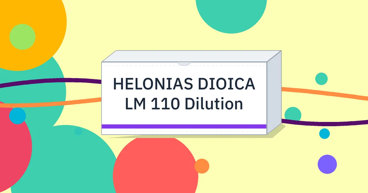 Symbolbild: Packung mit der Aufschrift HELONIAS DIOICA LM 110 Dilution (PZN 12887296) – Verfügbarkeit und Bezug in Apotheken in Frankfurt am Main