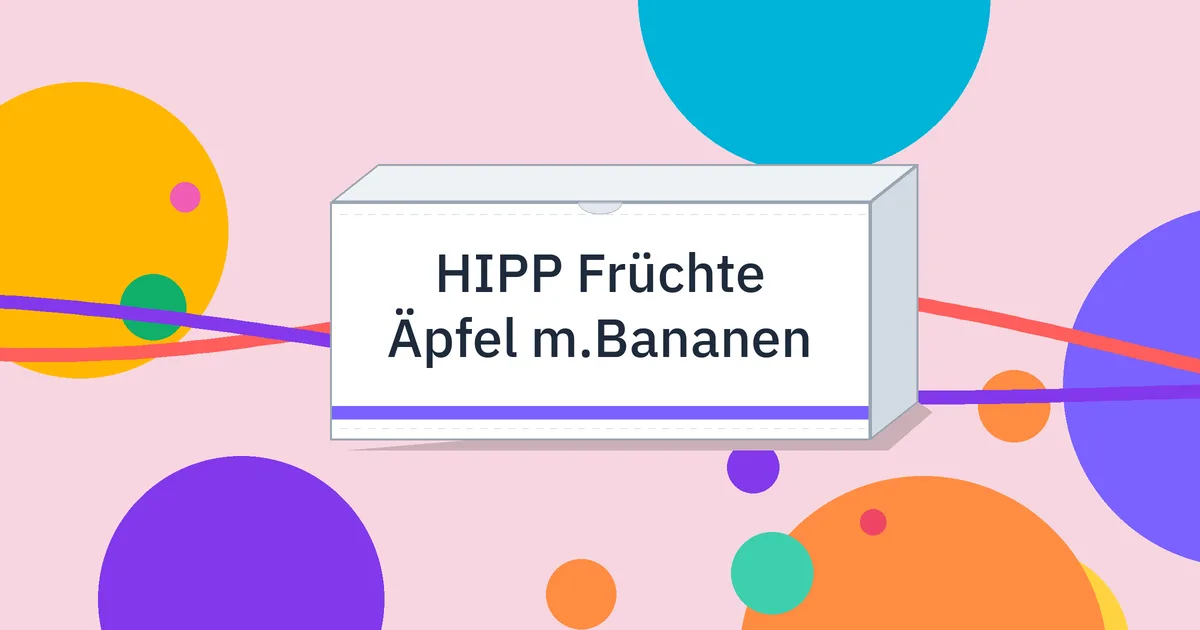 Symbolbild: Packung mit der Aufschrift HIPP Früchte Äpfel m.Bananen (PZN 06181296) – Verfügbarkeit und Bezug in Apotheken in Frankfurt am Main