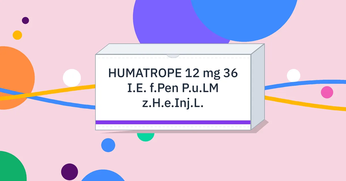 Symbolbild: Packung mit der Aufschrift HUMATROPE 12 mg 36 I.E. f.Pen P.u.LM z.H.e.Inj.L. (PZN 12415574) – Verfügbarkeit und Bezug in Apotheken in Frankfurt am Main