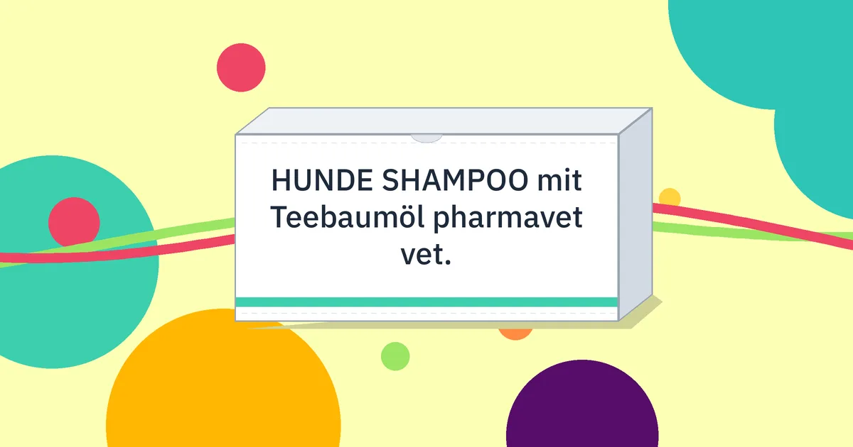 Symbolbild: Packung mit der Aufschrift HUNDE SHAMPOO mit Teebaumöl pharmavet vet. (PZN 16204087) – Verfügbarkeit und Bezug in Apotheken in Frankfurt am Main