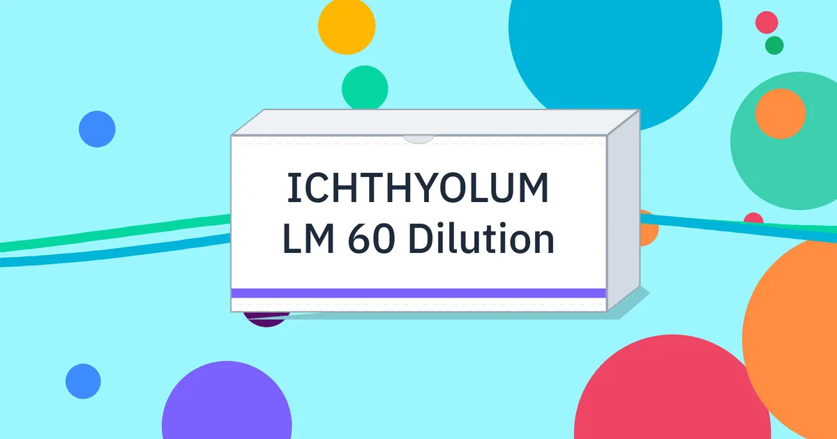 Symbolbild: Packung mit der Aufschrift ICHTHYOLUM LM 60 Dilution (PZN 13558850) – Verfügbarkeit und Bezug in Apotheken in Frankfurt am Main