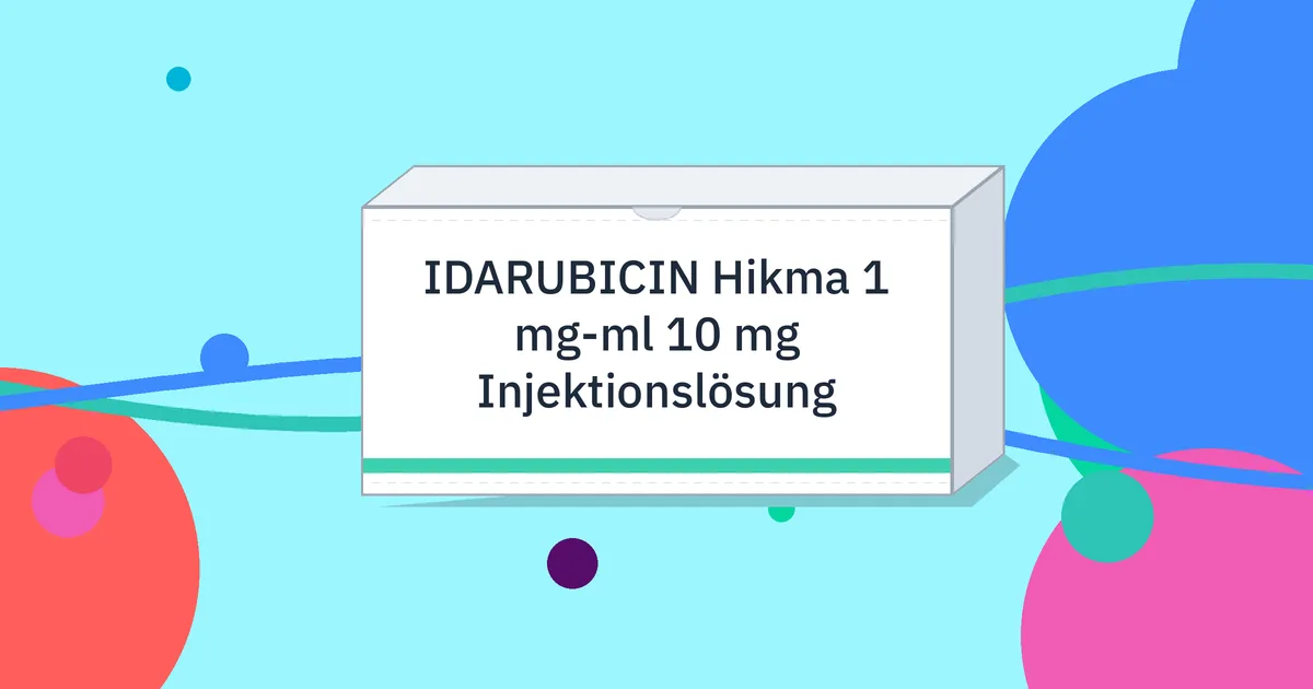 Symbolbild: Packung mit der Aufschrift IDARUBICIN Hikma 1 mg-ml 10 mg Injektionslösung (PZN 16789490) – Verfügbarkeit und Bezug in Apotheken in Frankfurt am Main