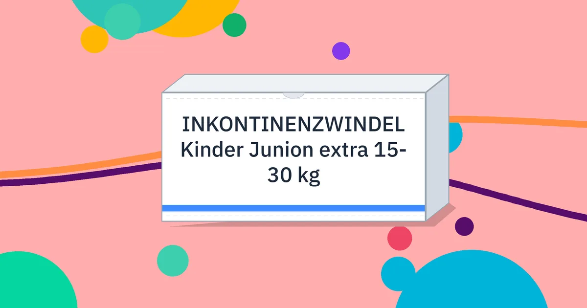 Symbolbild: Packung mit der Aufschrift INKONTINENZWINDEL Kinder Junion extra 15-30 kg (PZN 13968766) – Verfügbarkeit und Bezug in Apotheken in Frankfurt am Main