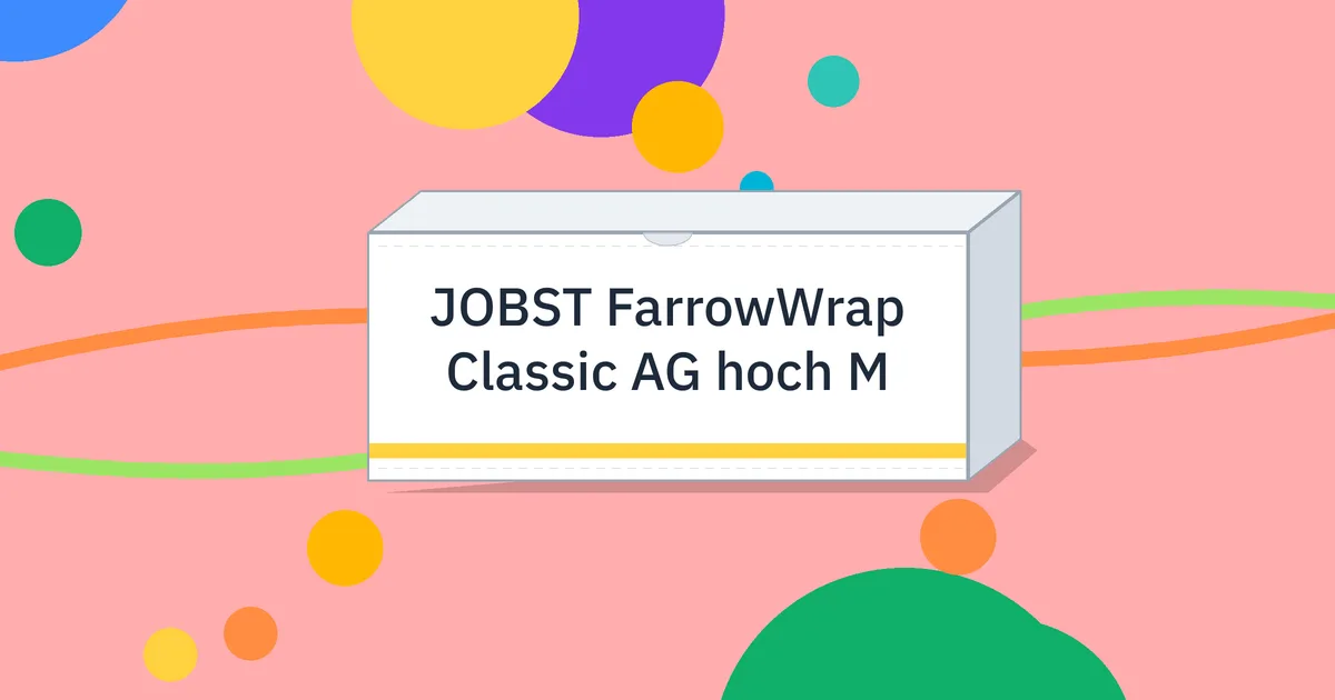 Symbolbild: Packung mit der Aufschrift JOBST FarrowWrap Classic AG hoch M (PZN 13869797) – Verfügbarkeit und Bezug in Apotheken in Frankfurt am Main