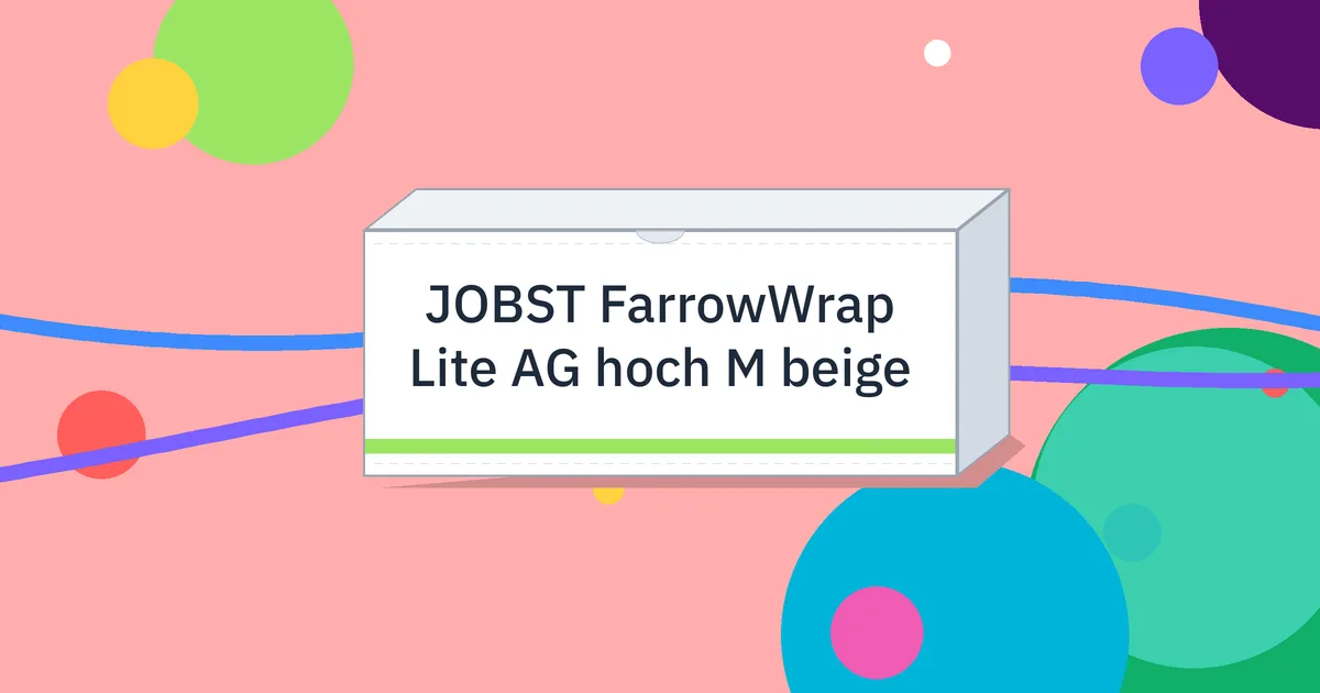 Symbolbild: Packung mit der Aufschrift JOBST FarrowWrap Lite AG hoch M beige (PZN 13870719) – Verfügbarkeit und Bezug in Apotheken in Frankfurt am Main