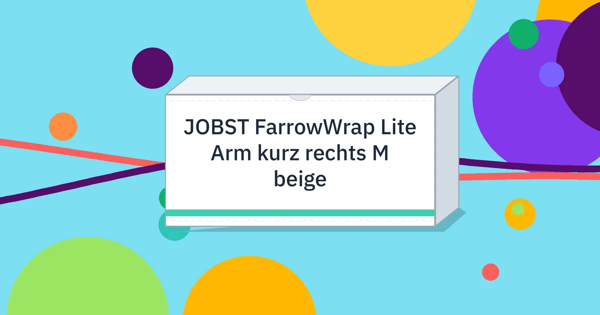 Symbolbild: Packung mit der Aufschrift JOBST FarrowWrap Lite Arm kurz rechts M beige (PZN 13870151) – Verfügbarkeit und Bezug in Apotheken in Frankfurt am Main