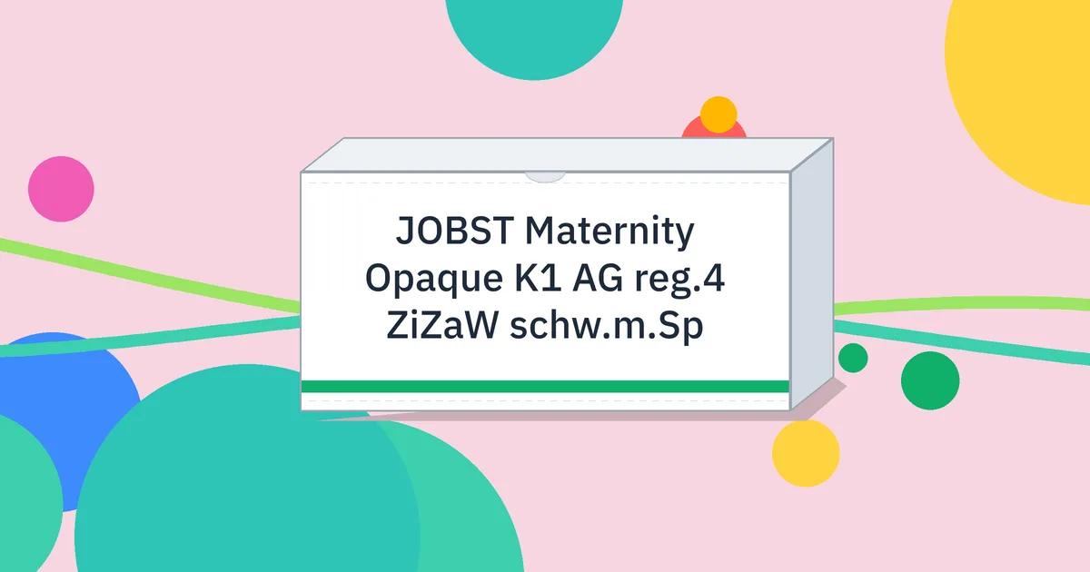Symbolbild: Packung mit der Aufschrift JOBST Maternity Opaque K1 AG reg.4 ZiZaW schw.m.Sp (PZN 15852453) – Verfügbarkeit und Bezug in Apotheken in Frankfurt am Main