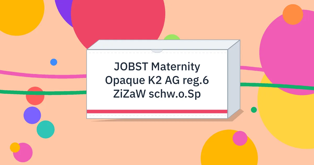 Symbolbild: Packung mit der Aufschrift JOBST Maternity Opaque K2 AG reg.6 ZiZaW schw.o.Sp (PZN 15853607) – Verfügbarkeit und Bezug in Apotheken in Frankfurt am Main