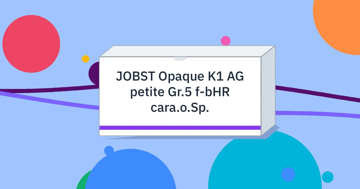 Symbolbild: Packung mit der Aufschrift JOBST Opaque K1 AG petite Gr.5 f-bHR cara.o.Sp. (PZN 13160314) – Verfügbarkeit und Bezug in Apotheken in Frankfurt am Main