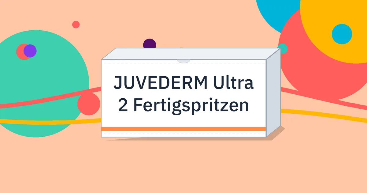 Symbolbild: Packung mit der Aufschrift JUVEDERM Ultra 2 Fertigspritzen (PZN 08730040) – Verfügbarkeit und Bezug in Apotheken in Frankfurt am Main