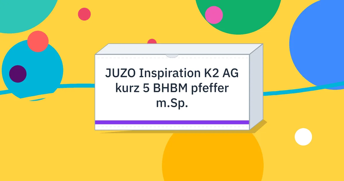 Symbolbild: Packung mit der Aufschrift JUZO Inspiration K2 AG kurz 5 BHBM pfeffer m.Sp. (PZN 14875245) – Verfügbarkeit und Bezug in Apotheken in Frankfurt am Main