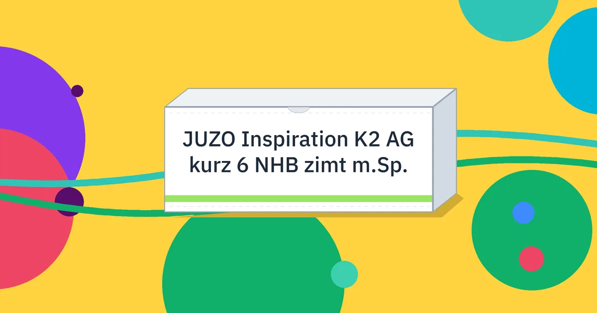 Symbolbild: Packung mit der Aufschrift JUZO Inspiration K2 AG kurz 6 NHB zimt m.Sp. (PZN 14950751) – Verfügbarkeit und Bezug in Apotheken in Frankfurt am Main