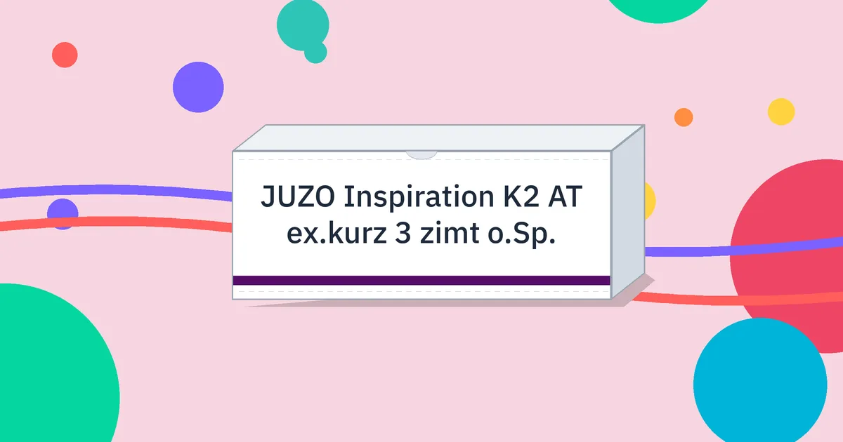 Symbolbild: Packung mit der Aufschrift JUZO Inspiration K2 AT ex.kurz 3 zimt o.Sp. (PZN 14932167) – Verfügbarkeit und Bezug in Apotheken in Frankfurt am Main