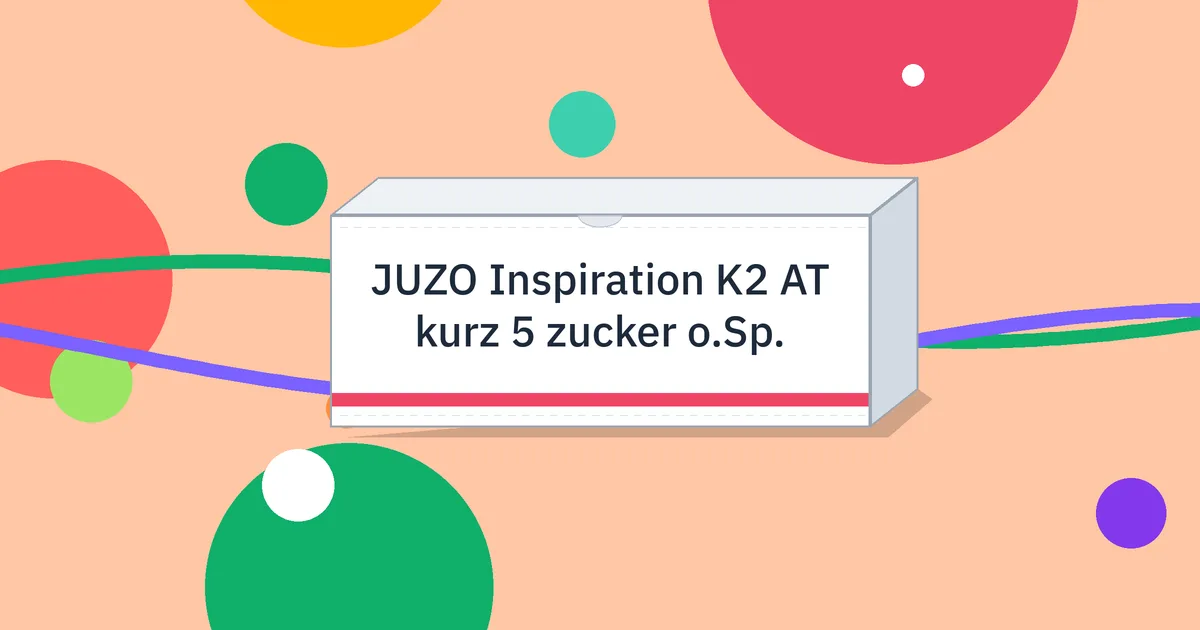 Symbolbild: Packung mit der Aufschrift JUZO Inspiration K2 AT kurz 5 zucker o.Sp. (PZN 14931506) – Verfügbarkeit und Bezug in Apotheken in Frankfurt am Main