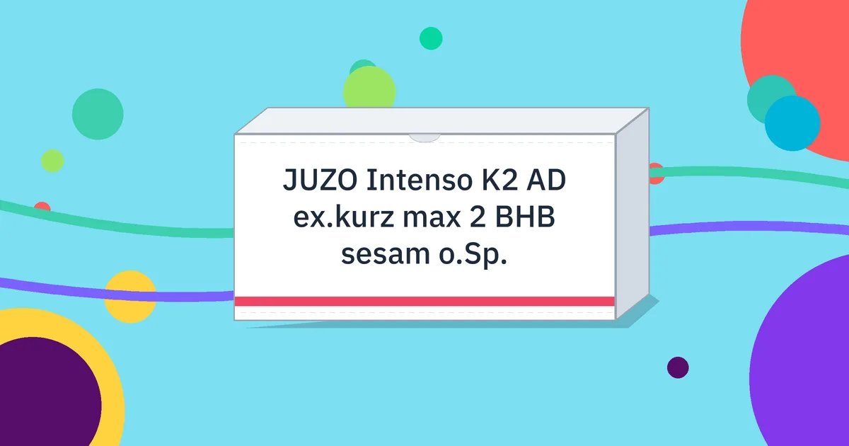 Symbolbild: Packung mit der Aufschrift JUZO Intenso K2 AD ex.kurz max 2 BHB sesam o.Sp. (PZN 18624439) – Verfügbarkeit und Bezug in Apotheken in Frankfurt am Main