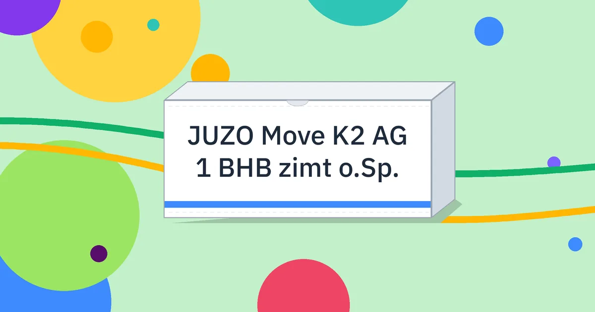 Symbolbild: Packung mit der Aufschrift JUZO Move K2 AG 1 BHB zimt o.Sp. (PZN 18526145) – Verfügbarkeit und Bezug in Apotheken in Frankfurt am Main