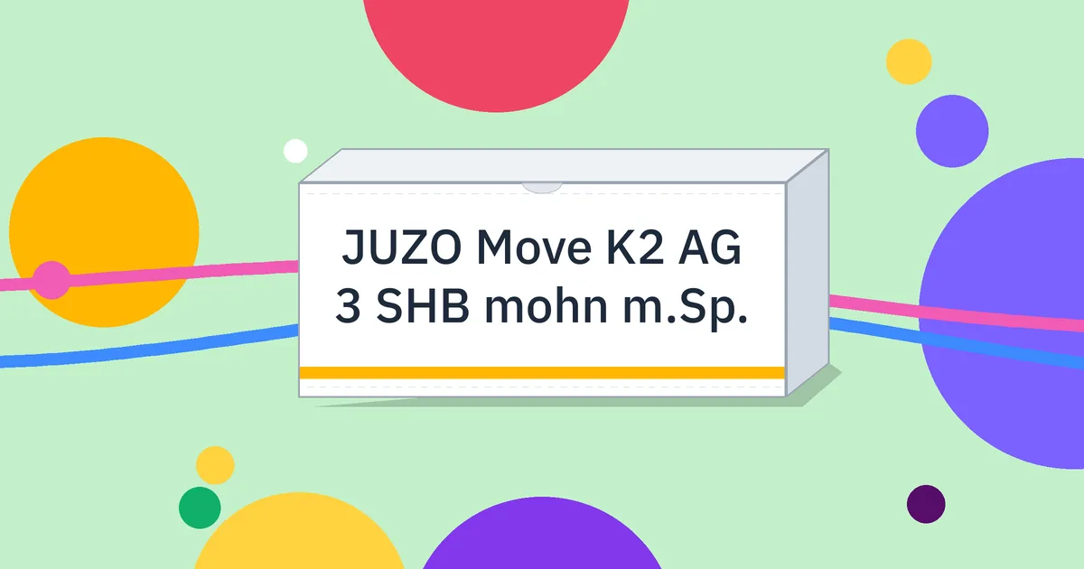 Symbolbild: Packung mit der Aufschrift JUZO Move K2 AG 3 SHB mohn m.Sp. (PZN 18555626) – Verfügbarkeit und Bezug in Apotheken in Frankfurt am Main