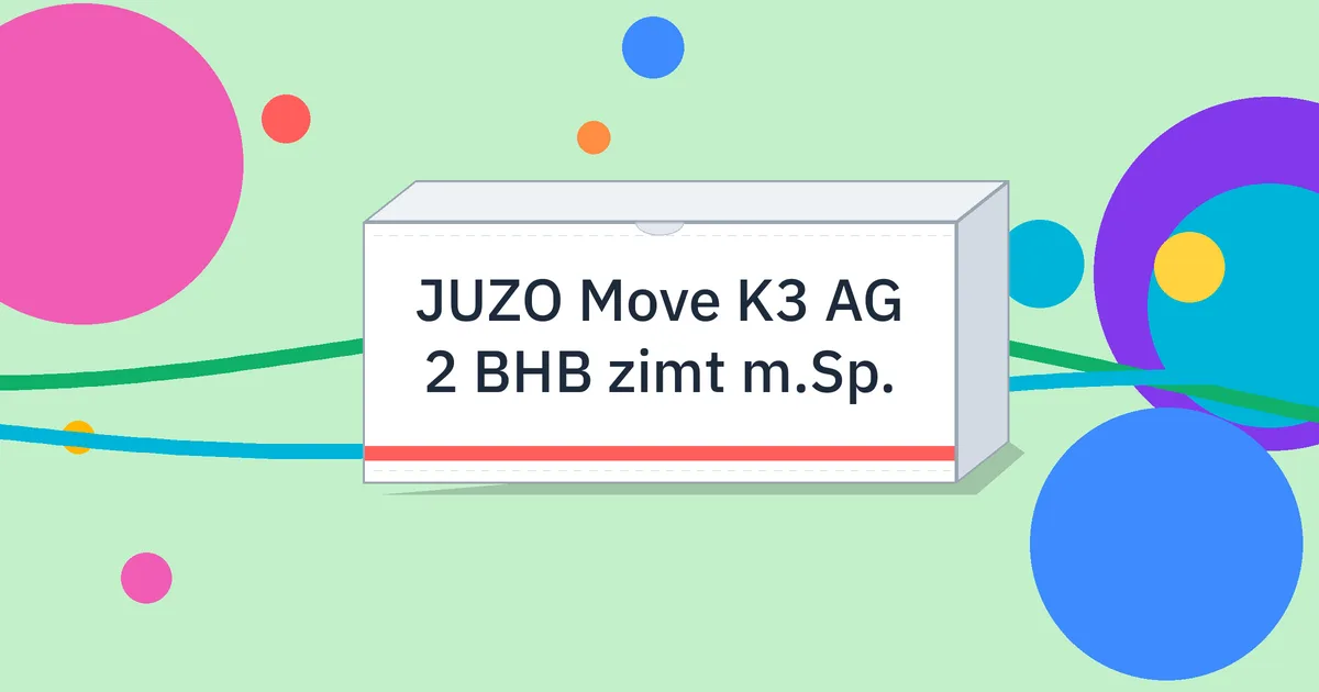 Symbolbild: Packung mit der Aufschrift JUZO Move K3 AG 2 BHB zimt m.Sp. (PZN 18575617) – Verfügbarkeit und Bezug in Apotheken in Frankfurt am Main