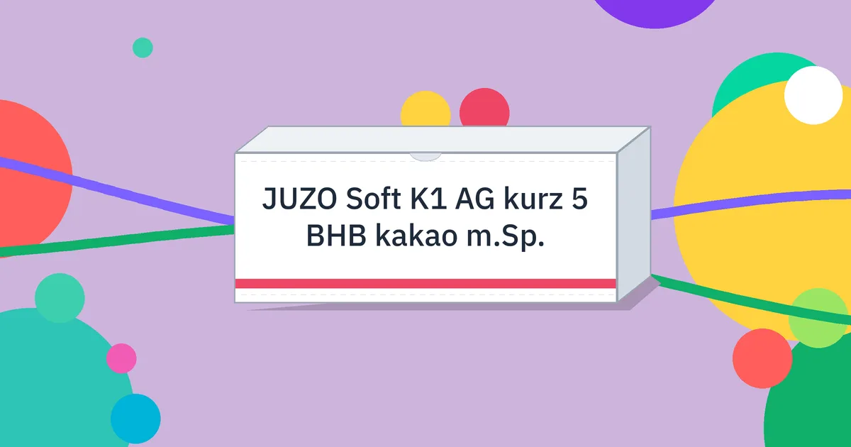 Symbolbild: Packung mit der Aufschrift JUZO Soft K1 AG kurz 5 BHB kakao m.Sp. (PZN 14822562) – Verfügbarkeit und Bezug in Apotheken in Frankfurt am Main