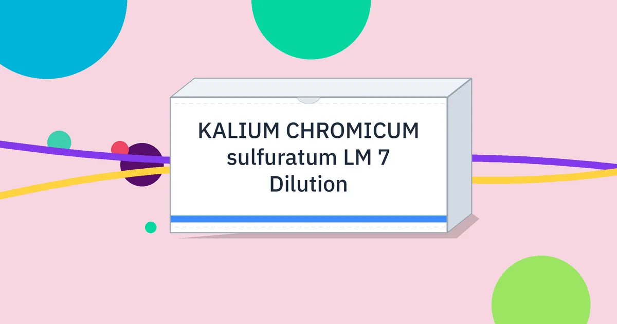 Symbolbild: Packung mit der Aufschrift KALIUM CHROMICUM sulfuratum LM 7 Dilution (PZN 12919599) – Verfügbarkeit und Bezug in Apotheken in Frankfurt am Main