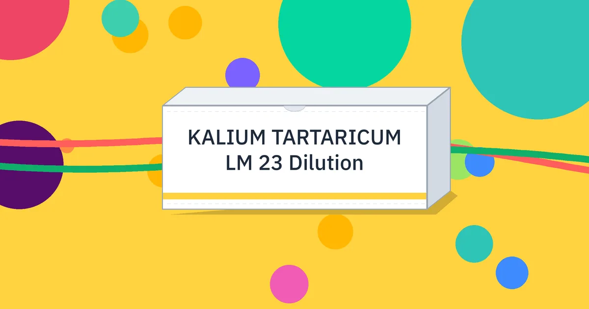 Symbolbild: Packung mit der Aufschrift KALIUM TARTARICUM LM 23 Dilution (PZN 12926872) – Verfügbarkeit und Bezug in Apotheken in Frankfurt am Main