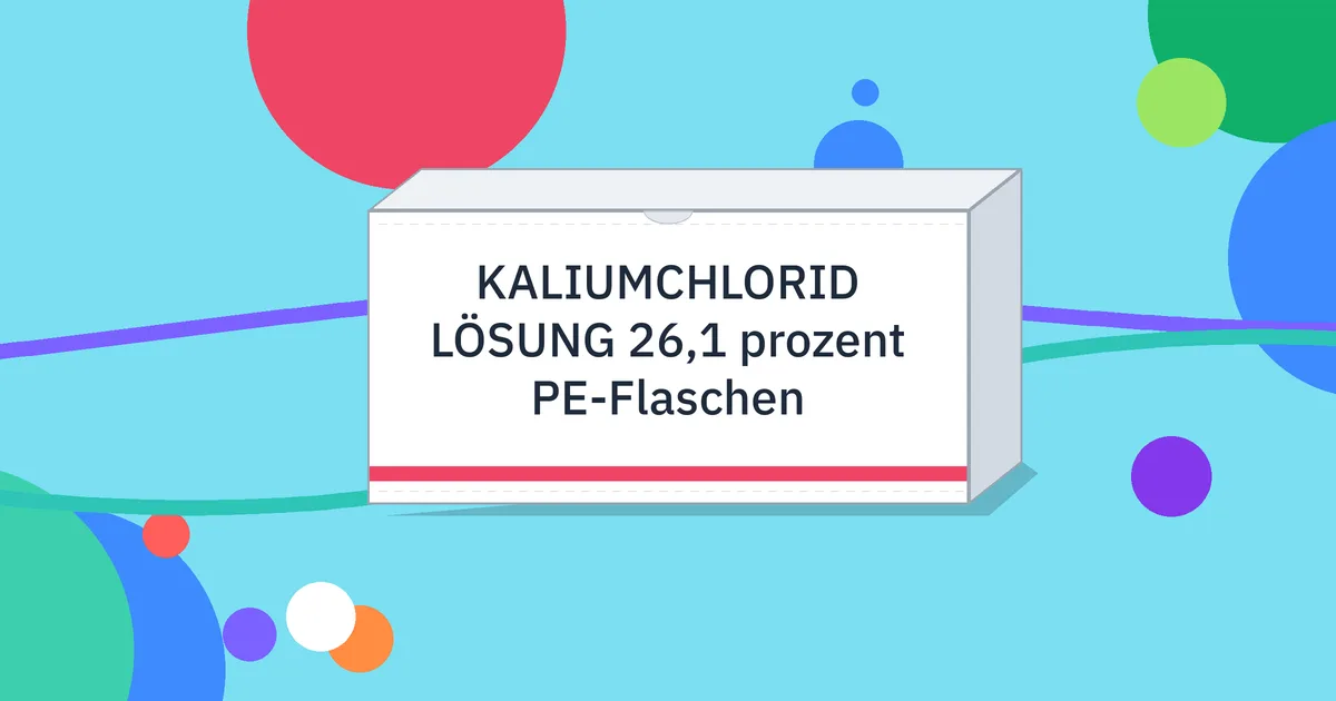 Symbolbild: Packung mit der Aufschrift KALIUMCHLORID LÖSUNG 26,1 prozent PE-Flaschen (PZN 13906185) – Verfügbarkeit und Bezug in Apotheken in Frankfurt am Main
