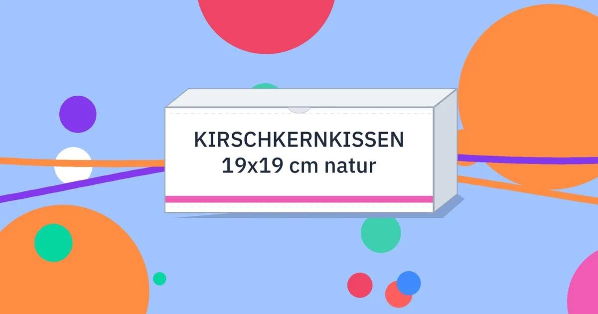 Symbolbild: Packung mit der Aufschrift KIRSCHKERNKISSEN 19x19 cm natur (PZN 08610910) – Verfügbarkeit und Bezug in Apotheken in Frankfurt am Main